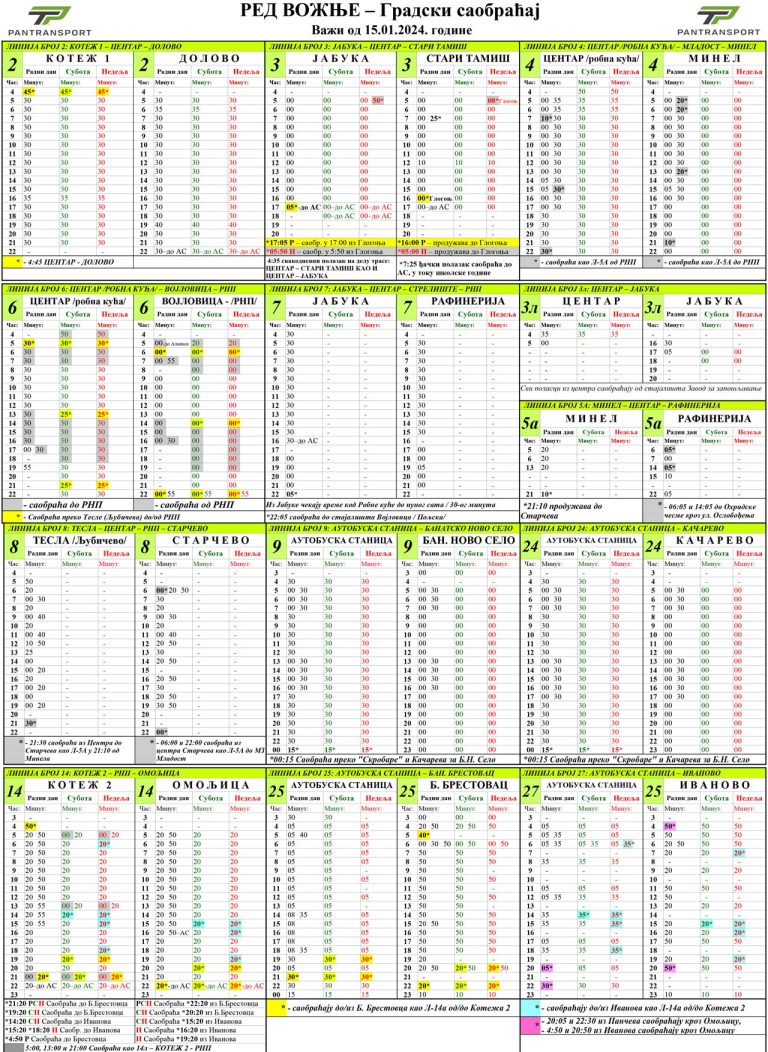 PANTRANSPORT: Ovo je novi RED VOŽNJE autobusa koji važi od 15. januara
